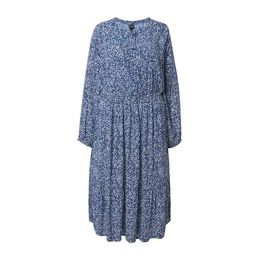 Ulla Popken Kleid Damen Gr&ouml;&szlig;e 62/64 dunkelblau / wei&szlig; Winterkleid