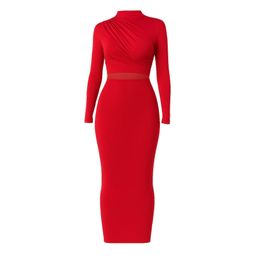 WOMAN VISION Kleid Damen Gr&ouml;&szlig;e 40 rot Winterkleid