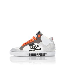 Philipp Plein Sneaker high 'Retrokickz' Herren Gr&ouml;&szlig;e 43 grau / dunkelgrau / hummer / wei&szlig;