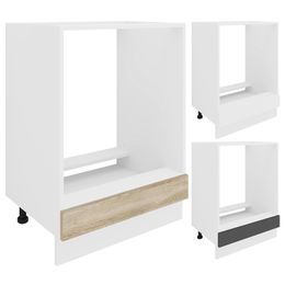 Vcm Ofenschrank Ma&szlig;e ca. H. 82 x B. 60 x. T. 46 cm Herdumbauschrank verstellbare F&uuml;&szlig;e Backofenschrank Esilo