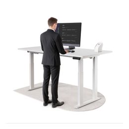 DESKSPACE Titan Schreibtisch mit 4 Beinen, Weiß Tischplatte / Weiß Gestell / 180x80 cm