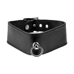 Rimba Breites Leder-Halsband mit O-Ring