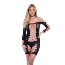 Baci Corset Front Long Sleeve Mini Dress