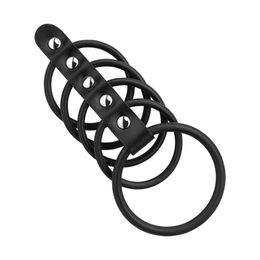 Rimba Penismanschette mit 5 Ringen, 4 - 5 cm
