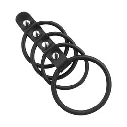 Rimba Penismanschette mit 4 Ringen, 4 - 5,5 cm