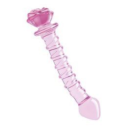 dreamtoys Glaze Glass - Rosebud Spiral G-Spot Dildo, 22,8 cm