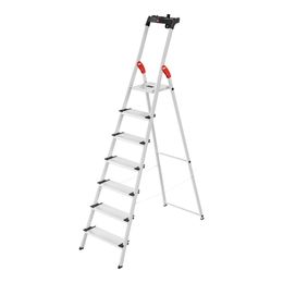 Hailo L80 ComfortLine, Alu-Sicherheits-Stehleiter, 7 Stufen (8040707)