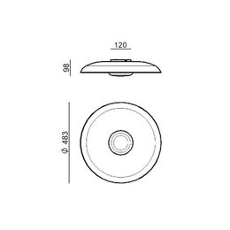 LINEA LIGHT LED-Deckenlampe Basin_P, weiß, Metall, Ø 48 cm