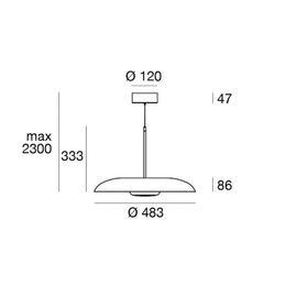 LINEA LIGHT LED-Hängelampe Basin_P, schwarz, Metall, Ø 49 cm, IP40