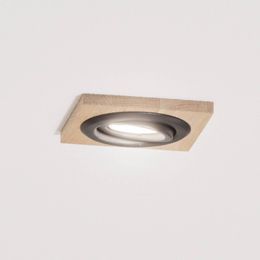 Lamkur Deckeneinbaulampe Tobby, 10 x 10 cm, 3er-Set Eichenholz GU10
