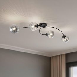EMIBIG LIGHTING Deckenlampe Vibra, rauchgrau/schwarz, L&auml;nge 110 cm, 4-flg.