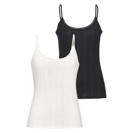 Vivance Unterhemd mehrfarbig Gr. 32/34 f&uuml;r Damen. Mit Spitze und Spitze, Schleife. K&ouml;rpernah. Nachhaltig.