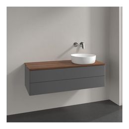 Villeroy & Boch Villeroy und Boch Antao Waschtisch-Unterschrank K23012GK 120x36x50cm, Waschbeckenplattenfarbe warm walnut, anthracite matt lacquer