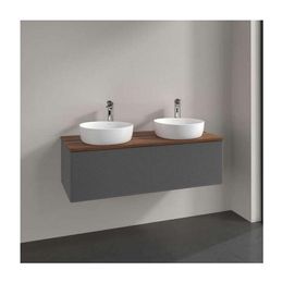 Villeroy & Boch Villeroy und Boch Antao Waschtisch-Unterschrank K35152GK 1 Auszug, 1200 x 360 x 500 mm, Front mit Struktur, Anthracite Matt Lacquer / Warm Walnut
