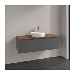 Villeroy & Boch Villeroy und Boch Antao Waschtisch-Unterschrank L32012GK mit Beleuchtung, 1 Auszug, 1200 x 360 x 500 mm, Front ohne Struktur, Anthracite Matt Lacquer / Warm Walnut