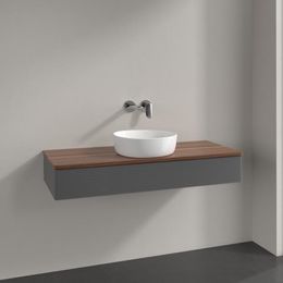 Villeroy & Boch Villeroy und Boch Antao Waschtisch-Unterschrank K10112GK 120x19x50cm, Waschbeckenplattenfarbe warm walnut, anthracite matt lacquer