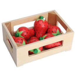 My Baby Lou Kaufladenzubeh&ouml;r Erdbeeren, Gr&uuml;n, Rot, Eiche, Holz, 7-teilig, Schima, massiv, Sperrholz, 13.4x5x9 cm, EN 71, Spielzeug, Kinderspielzeug, Kaufladen & Zubeh&ouml;r