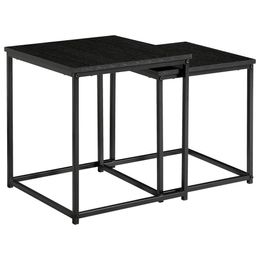 Boxxx Beistelltischset, Schwarz, Metall, Holzwerkstoff, 2-teilig, quadratisch, eckig, 33.5-37.5x36-40x33.5-37.5 cm, Wohnzimmer, Wohnzimmertische, Satztische