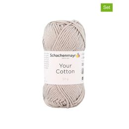 Schachenmayr since 1822 10er-Set: Baumwollgarne ''Your Cotton'' in Hellgrau - 10x 50 g - 12% | Kreativbedarf-diy