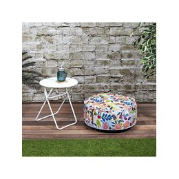 Garden Spirit Pouf "Gonflable" in Wei&szlig;/ Bunt - (H)25 x &Oslash; 55 cm - 20% | Sitzmoebel