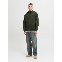 Jack & Jones Jack & Jones Sweatjacke in Khaki - 46% | Gr&ouml;&szlig;e M | Herren-sweatshirts-jacken