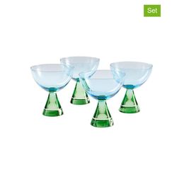 Jotex 4er-Set: Cocktailgläser in Grün/ Hellblau - 350 ml - 43% | Gedeckter-tisch