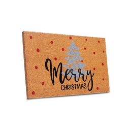 Hanse Home Kokos-Fu&szlig;matte ''Merry Christmas'' in Hellbraun/ Bunt - 12% | Gr&ouml;&szlig;e 40x70 cm | Teppiche-fussmatten