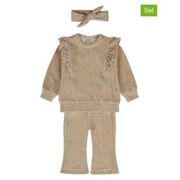 Dirkje 3tlg. Outfit in Hellbraun - 50% | Gr&ouml;&szlig;e 68 | Baby-sweatshirts-jacken