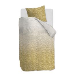 Ambiante Satin-Bettw&auml;sche-Set "Bodie" in Beige/ Ocker - 44% | Gr&ouml;&szlig;e 135x200 cm | Bettwaesche-bettwaren