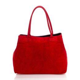 ORE10 Leder-Shopper "Plaso" in Rot - (B)41 x (H)28 x (T)7 cm - 76% | Damen-taschen