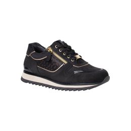 Hassia Leder-Sneakers "Porto" in Schwarz/ Gold - 48% | Größe 36 | Damen-sneakers