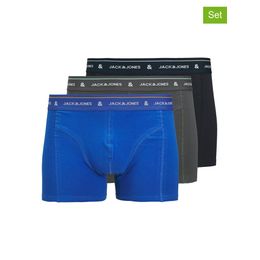 Jack & Jones Jack & Jones 3er-Set: Boxershorts in Schwarz/ Blau/ Anthrazit - 46% | Größe L | Herren-waesche