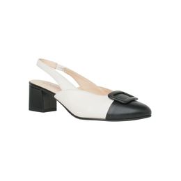 Hassia Leder-Slingpumps "Capri" in Creme/ Schwarz - 49% | Größe 38,5 | Pumps