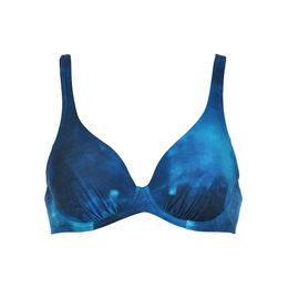 Naturana Bikini-Oberteil in Dunkelblau/ Blau - 68% | Größe 36C-Cup | Damen-bademode