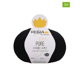 Regia 5er-Set: Wollgarne ''Premium Pure'' in Schwarz - 5x 100 g - 21% | Kreativbedarf-diy