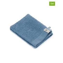 Walra 2er-Set: Waschhandschuhe "Soft Cotton" in Petrol - 19% | Gr&ouml;&szlig;e 16x21 cm | Badtextilien