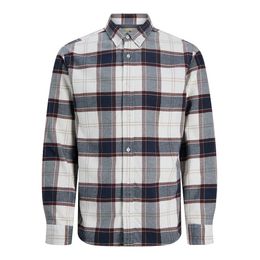 Jack & Jones Jack & Jones Hemd - Regular fit - in Wei&szlig;/ Dunkelblau - 55% | Gr&ouml;&szlig;e S | Herren-plussize