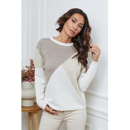 So Cachemire Pullover "Lanos" in Creme/ Beige - 65% | Gr&ouml;&szlig;e M | Damen-pullover-cardigans