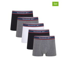 Reebok 5er-Set: Boxershorts "Baird" in Schwarz/ Grau/ Weiß - 68% | Größe L | Herren-waesche
