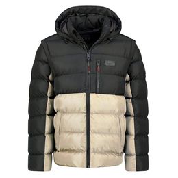 Geographical Norway Winterjacke "Badamo" in Beige/ Schwarz - 60% | Gr&ouml;&szlig;e L | Herren-plussize