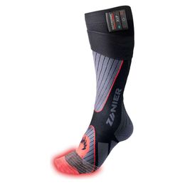 Zanier Ski-/ Snowboardsocken in Grau/ Schwarz/ Rot - 41% | Größe L | Damen-outdoor-ausruestung