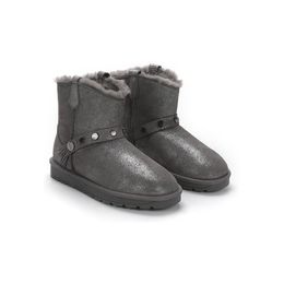 NICEBAY Leder-Winterboots "Wilany" in Grau - 74% | Gr&ouml;&szlig;e 36 | Damen-stiefel