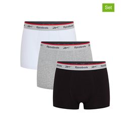Reebok 3er-Set: Boxershorts "Ovett" in Schwarz/ Weiß/ Grau - 60% | Größe S | Herren-waesche