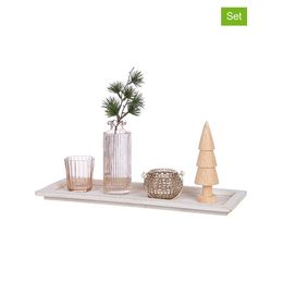 Gilde 6tlg. Deko-Set "Naturbaum" in Rosa/ Hellbraun/ Wei&szlig; - 11% | Dekofiguren