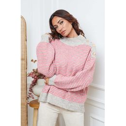 So Cachemire Pullover "Calinia" in Rosa/ Grau - 64% | Gr&ouml;&szlig;e S | Damen-pullover-cardigans