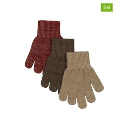 Mikk-line 3er-Set: Handschuhe in Beige/ Braun/ Bordeaux - 21% | Gr&ouml;&szlig;e 104-122 | Baby-handschuhe