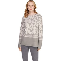 Heine Pullover in Creme/ Grau - 61% | Gr&ouml;&szlig;e 48 | Damen-pullover-cardigans