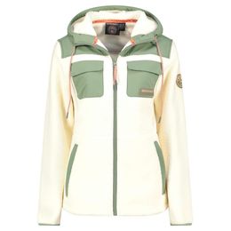Geographical Norway Fleecejacke "Toulouse" in Creme/ Oliv - 72% | Gr&ouml;&szlig;e XXL | Damenjacken