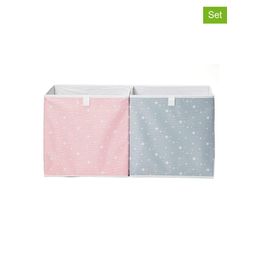 lamino 2er-Set: Boxen in Grau/ Rosa - (B)33 x (H)33 x (T)33 cm - 50% | Kisten-koerbe
