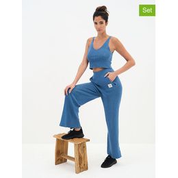 Onamaste 2tlg. Set: Trainingsanzug "Jazz" in Blau - 65% | Größe L/XL | Damen-outdoor-tops-shirts
